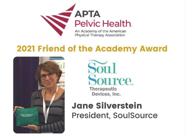 Soul Source President Jane Silverstein Receives the Pelvic Health Frie